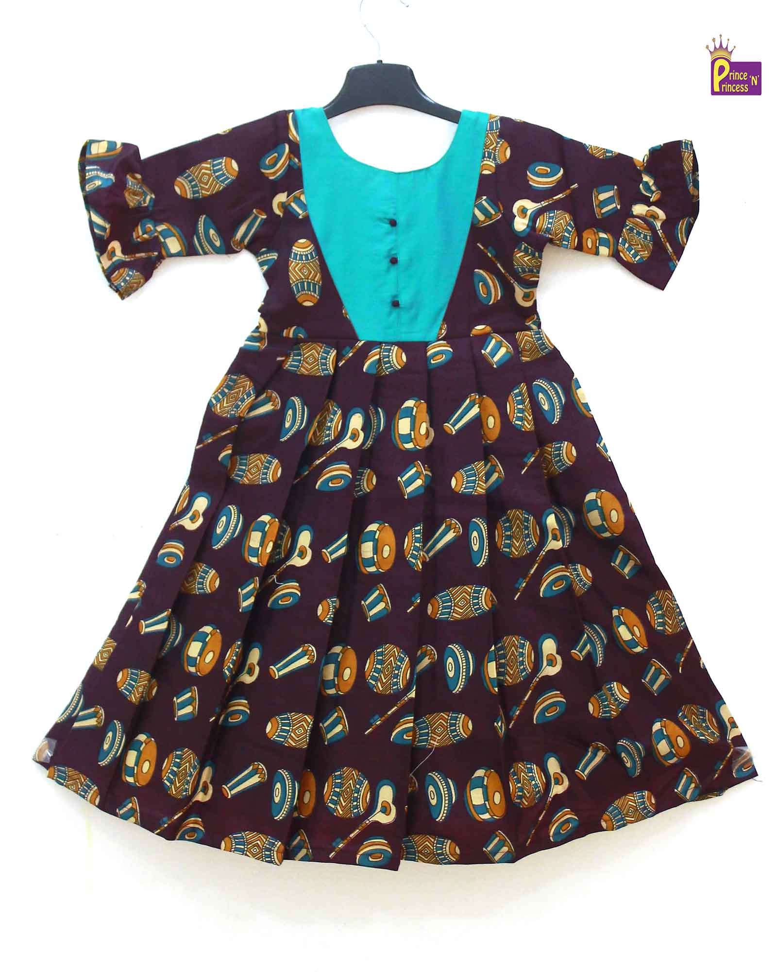 Traditional Kalamkari Long gown PG474 – Prince N Princess