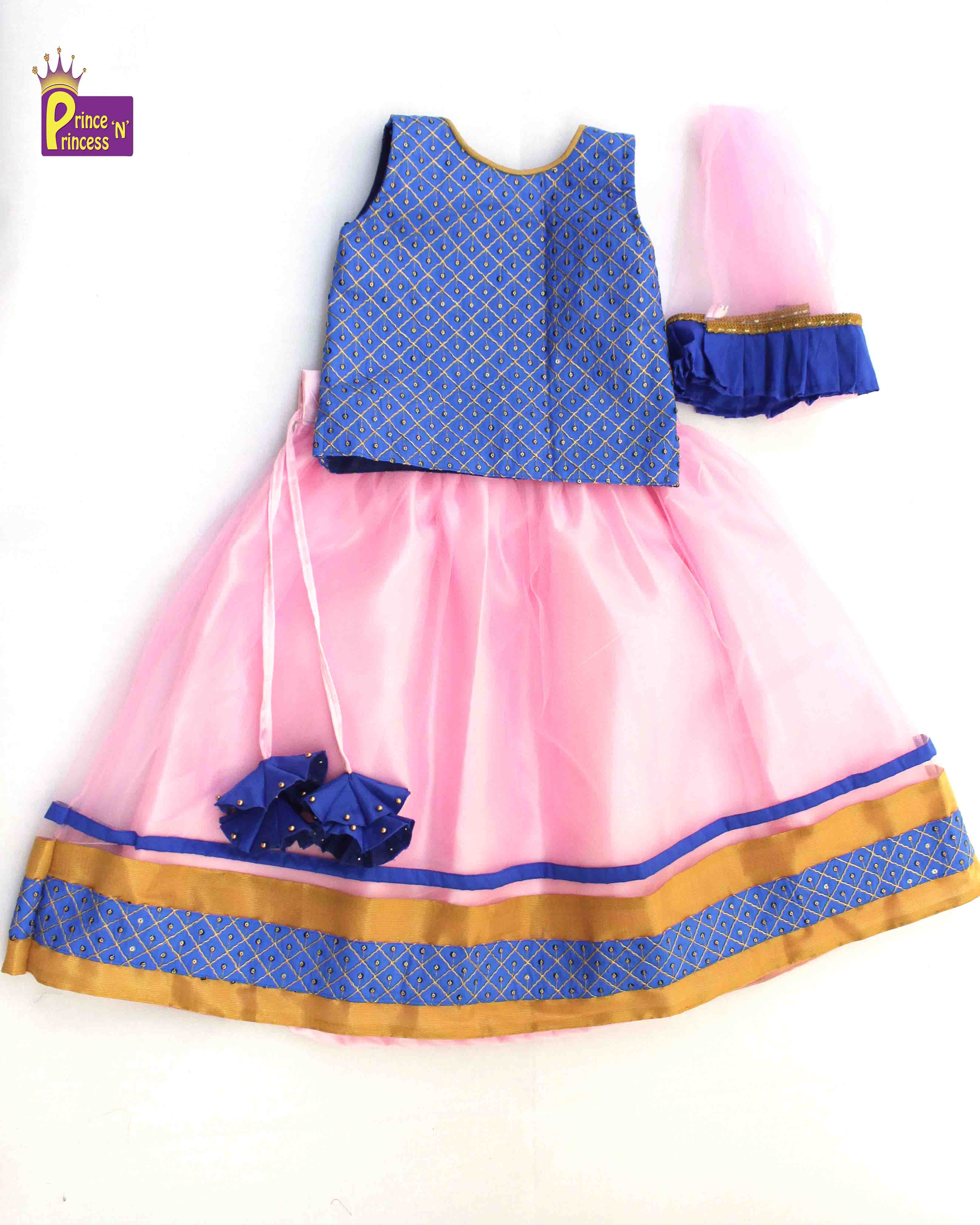 Blue Baby Pink Sequence Embroidery tops Lehenga Choli LC145 – Prince N ...